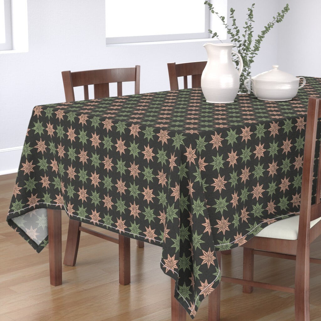 Star Tablecloth - Dark Moody Star Geometric - Modern Geometric Hand ...
