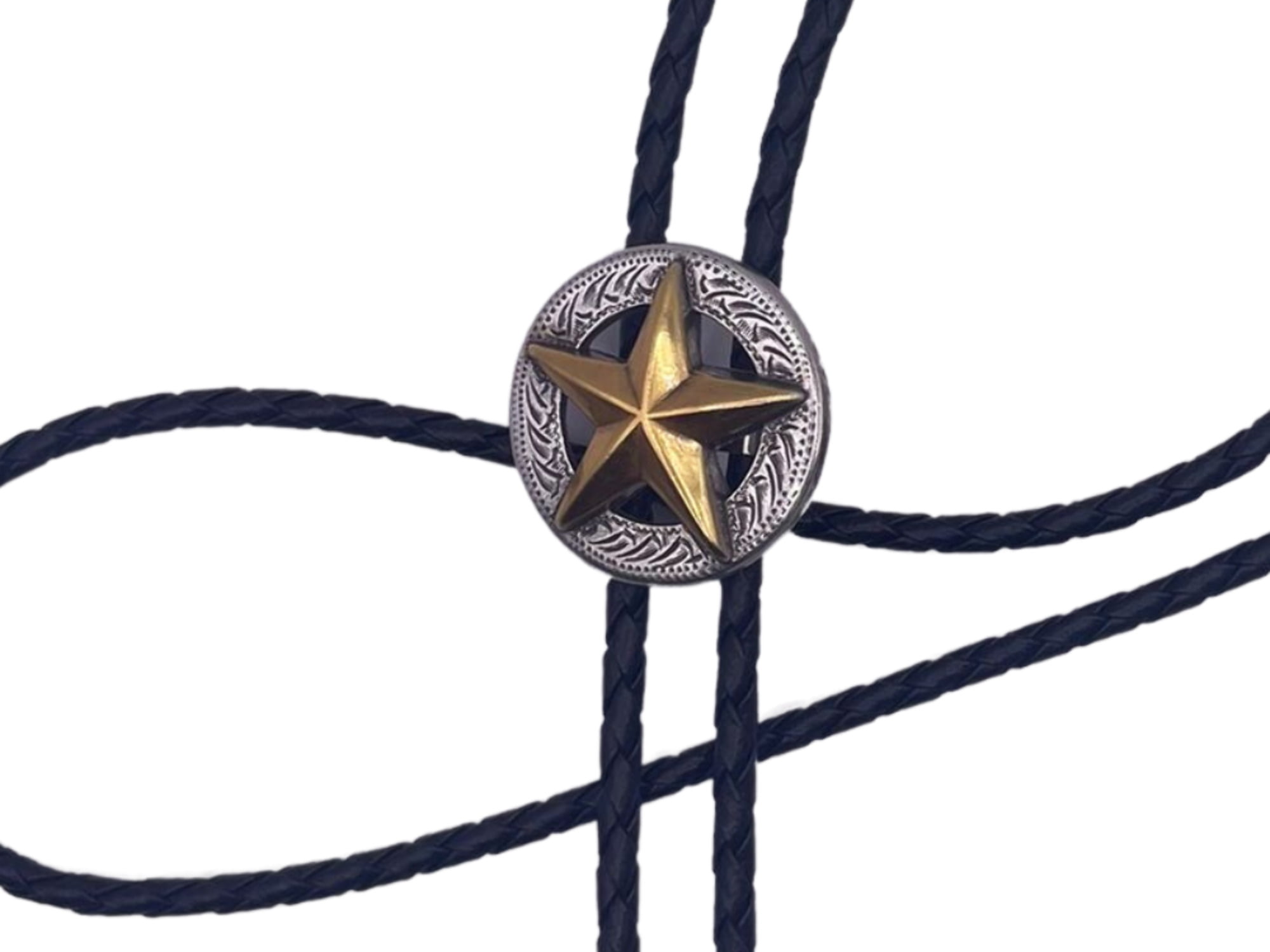 Star Texas Silver and Gold Rodeo Cowboy Bolo Tie , Silver Rodeo Western ...