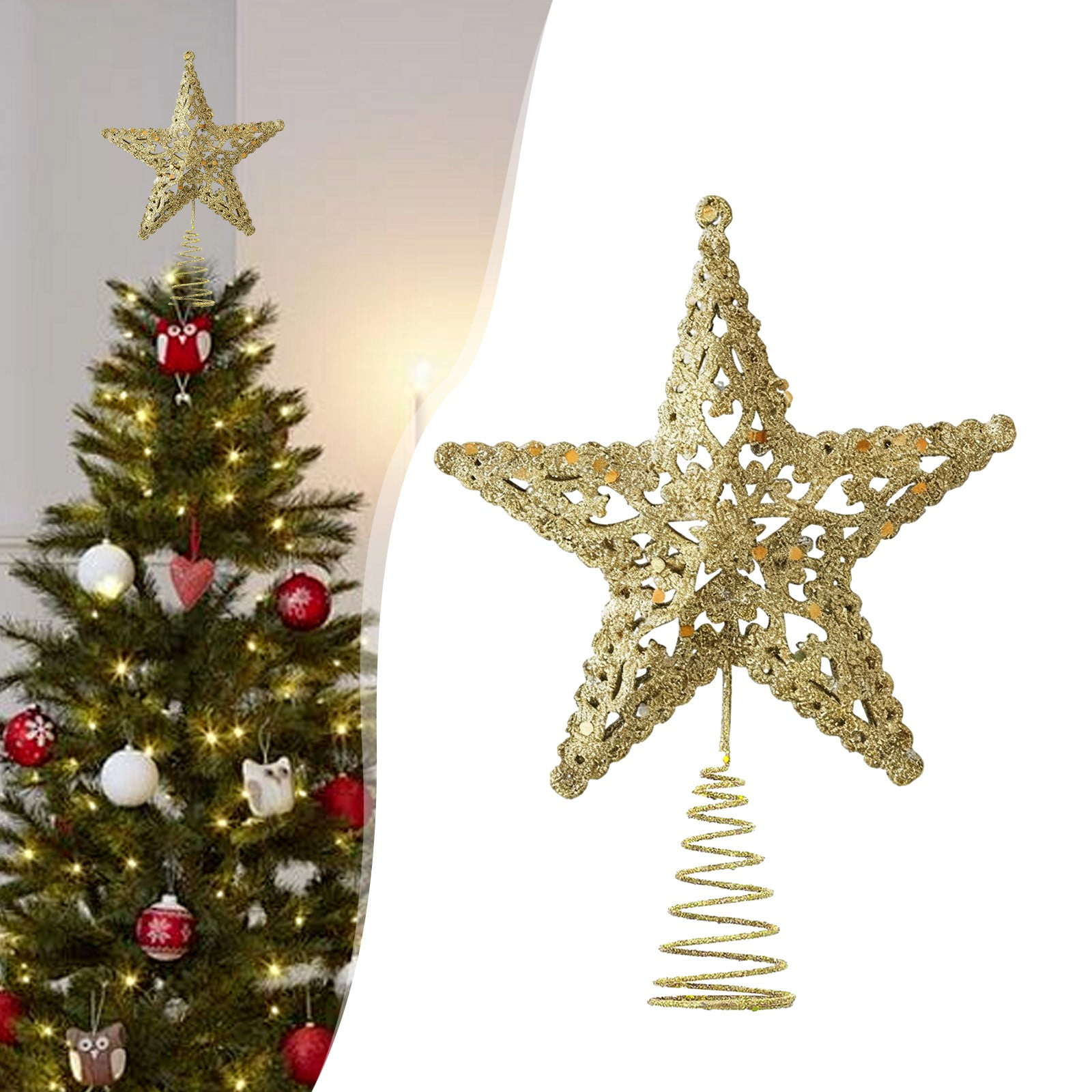 Star Tree Topper,Gold Christmas Tree Topper,Christmas Tree Star Topper ...