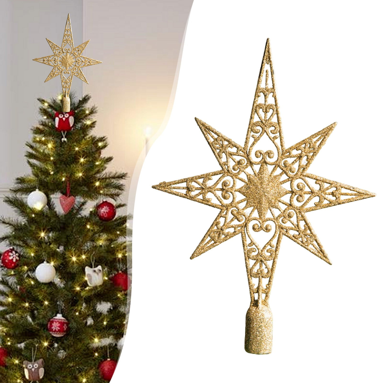 Star Tree Topper,Gold Christmas Tree Topper,Christmas Tree Star Topper ...