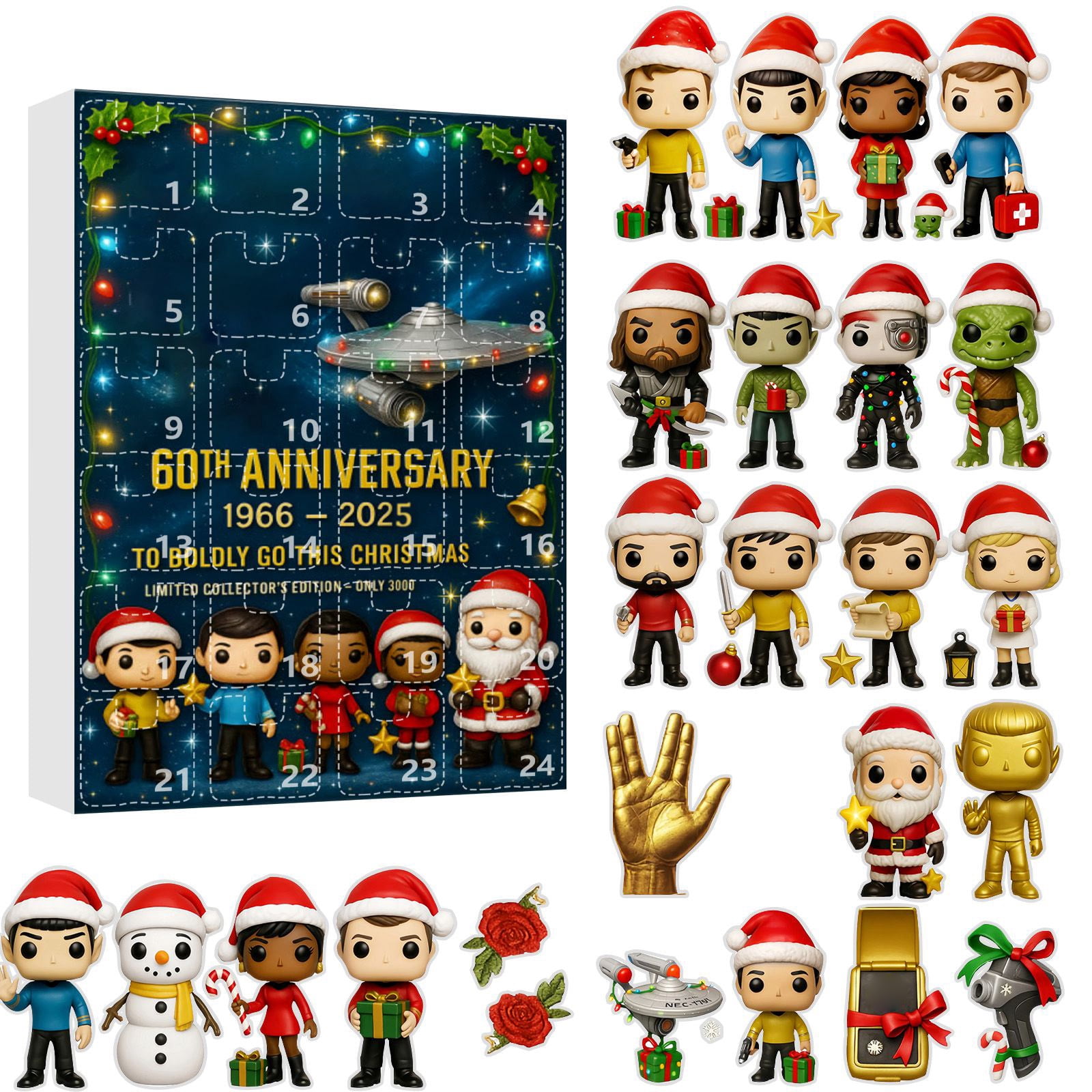 Star Trek 60th Anniversary Advent Calendar, 24 Days Christmas Countdown ...