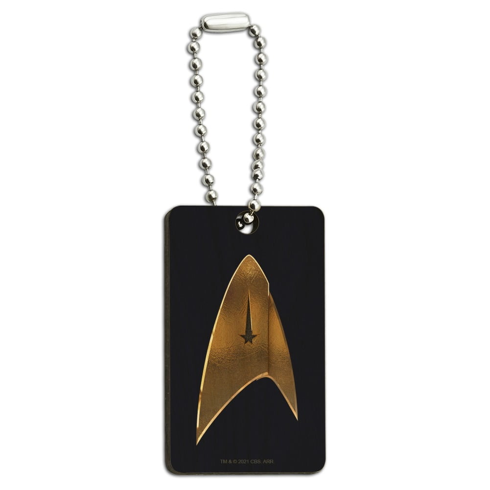 Star Trek Discovery Delta Shield Wood Wooden Rectangle Keychain Key ...