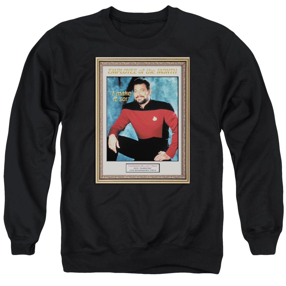 Star Trek Employee Of Month Adult Crewneck Sweatshirt Black - Walmart.com