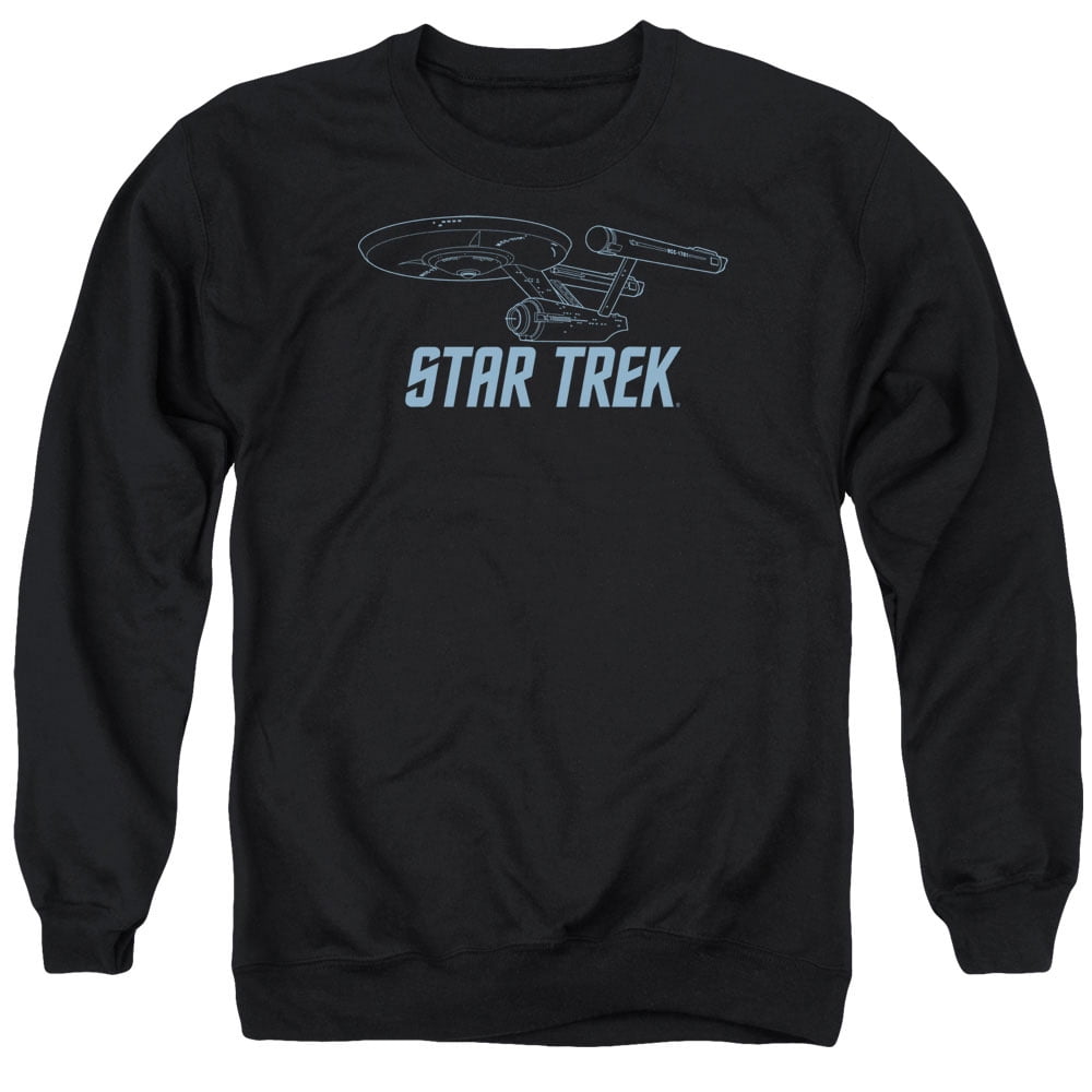 Star Trek Enterprise Outline Adult Crewneck Sweatshirt Black - Walmart.com