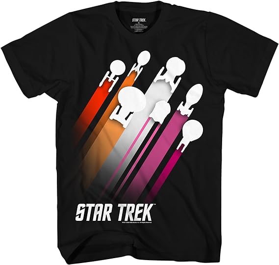 Star Trek Enterprise Star Ship Stripes Trek Pride Adult Men's T-Shirt ...