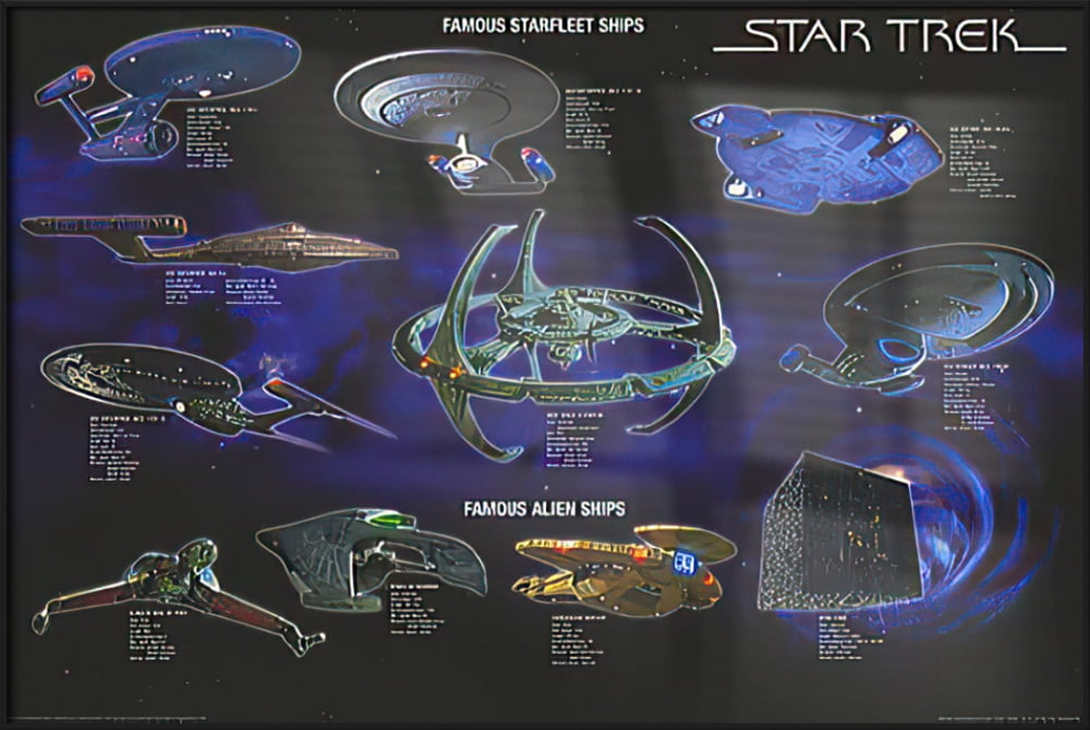 Star Trek - Framed TV Show Poster (Famous Starfleet & Enemy Ships ...