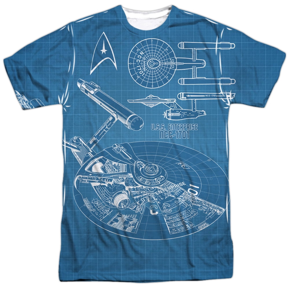 Star Trek Multi Angle Plans Mens Sublimation Shirt - Walmart.com