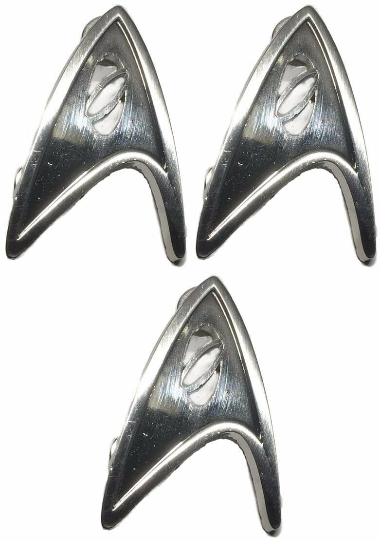Star Trek New Movie Science Silvertone Metal Chest Insignia Pin Set of ...