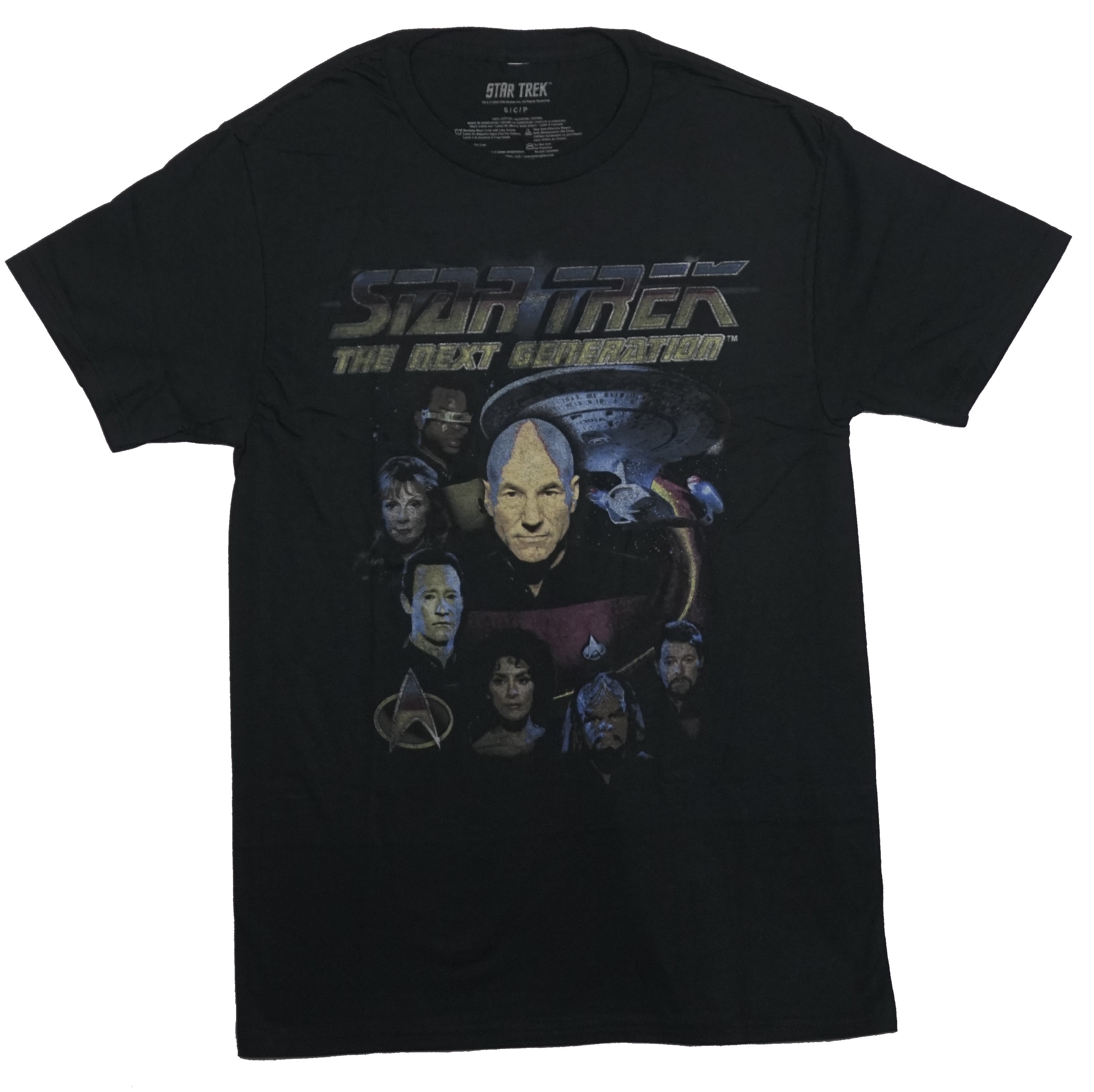 Star Trek Next Generation Mens T-Shirt - Distressed Cast Portrait ...