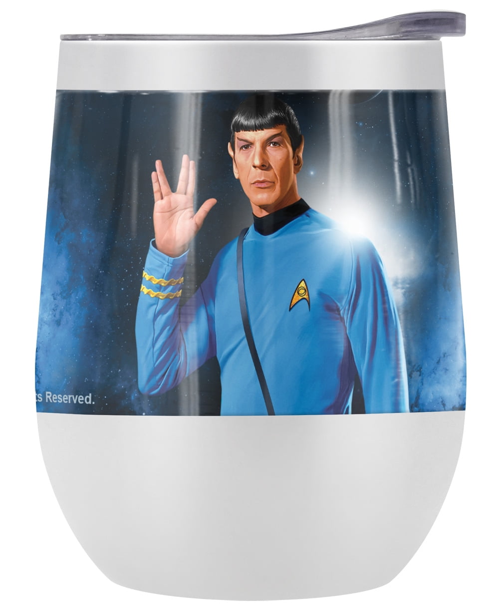 Star Trek Official Spock 12 oz Stemless Tumbler, Stainless Steel Travel ...