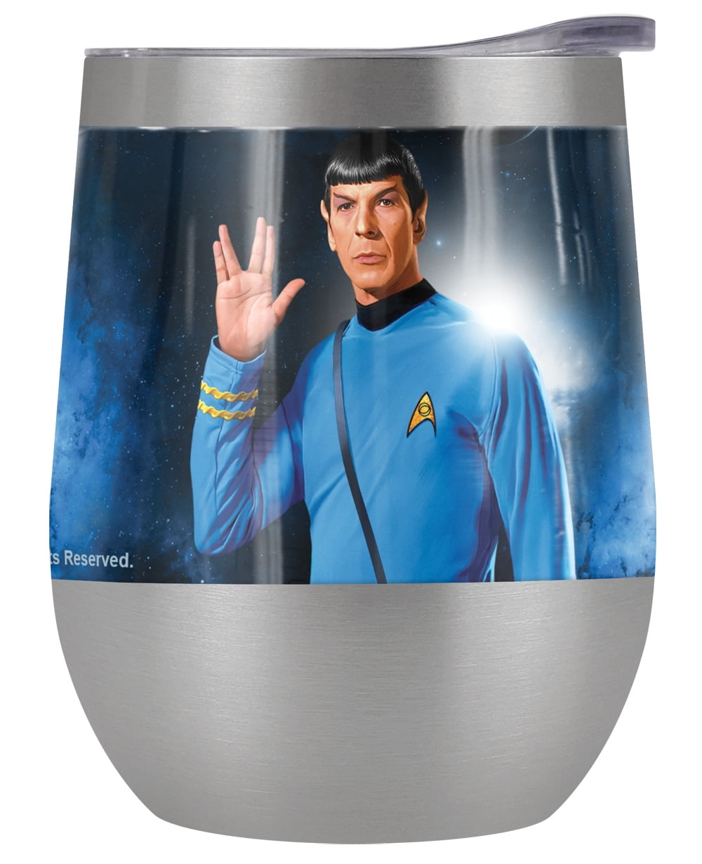 Star Trek Official Spock 12 oz Stemless Tumbler, Stainless Steel Travel ...