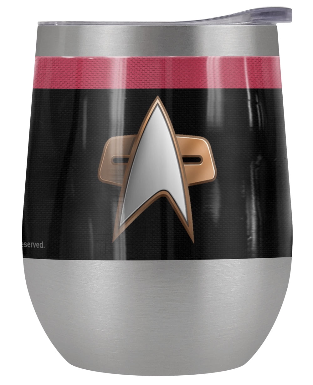 Star Trek Official Voyager Command Uniform 12 oz Stemless Tumbler, Stainless Steel Travel Cup ...