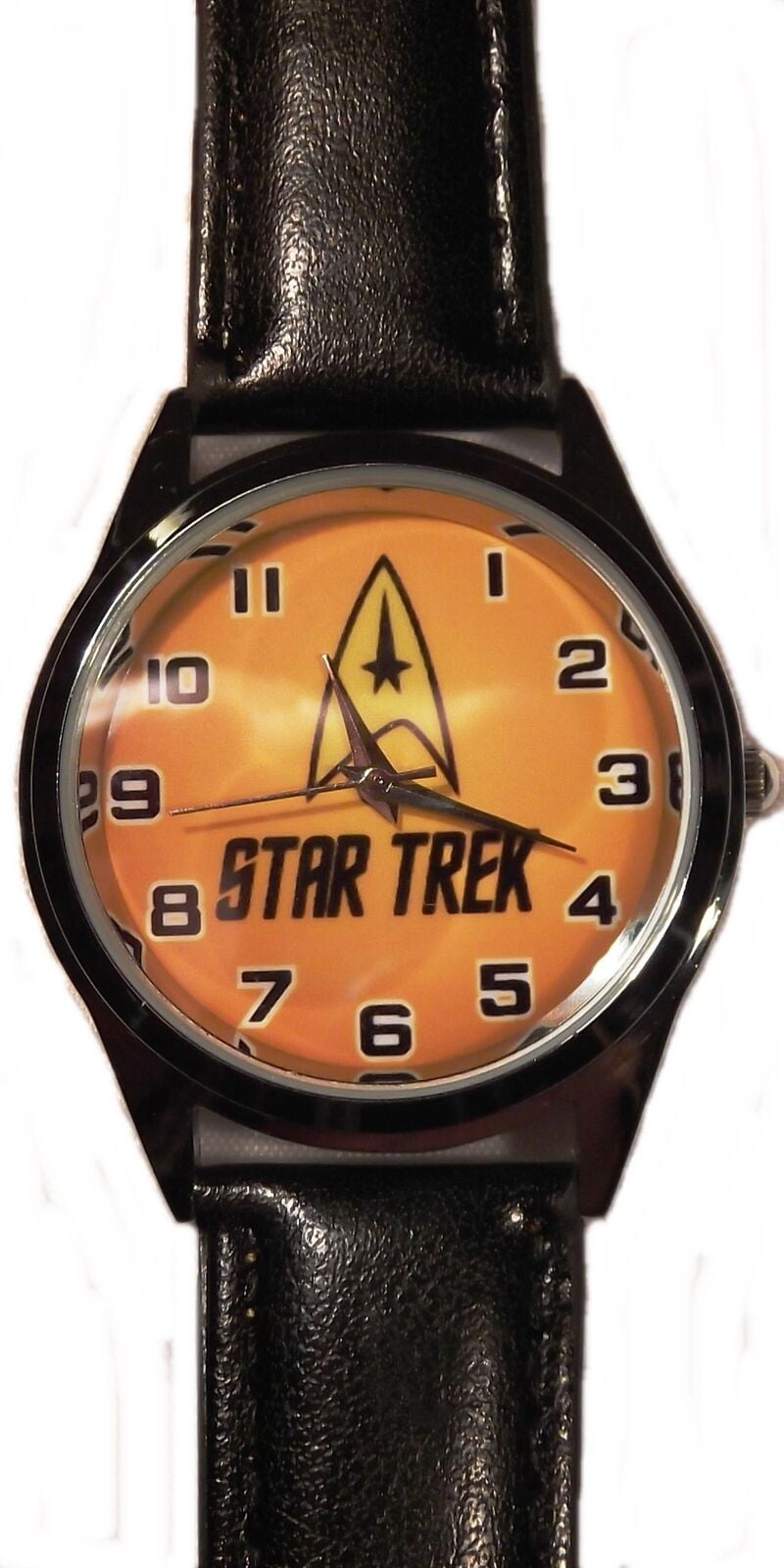 Star Trek Original Series Command Logo Genuine Black Leather Band Wrist ...