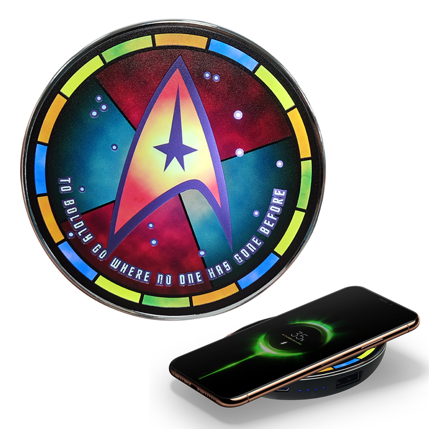 Star Trek Qi Wireless Charger with Built-in Backup Battery for Wired ...