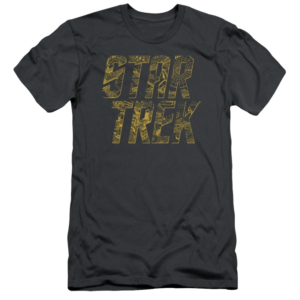 Star Trek Schematic Logo Adult 30/1 T-Shirt Charcoal - Walmart Business ...