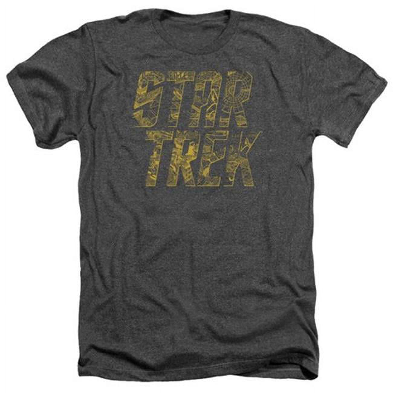 Star Trek-Schematic Logo - Adult Heather Tee - Charcoal- Medium ...