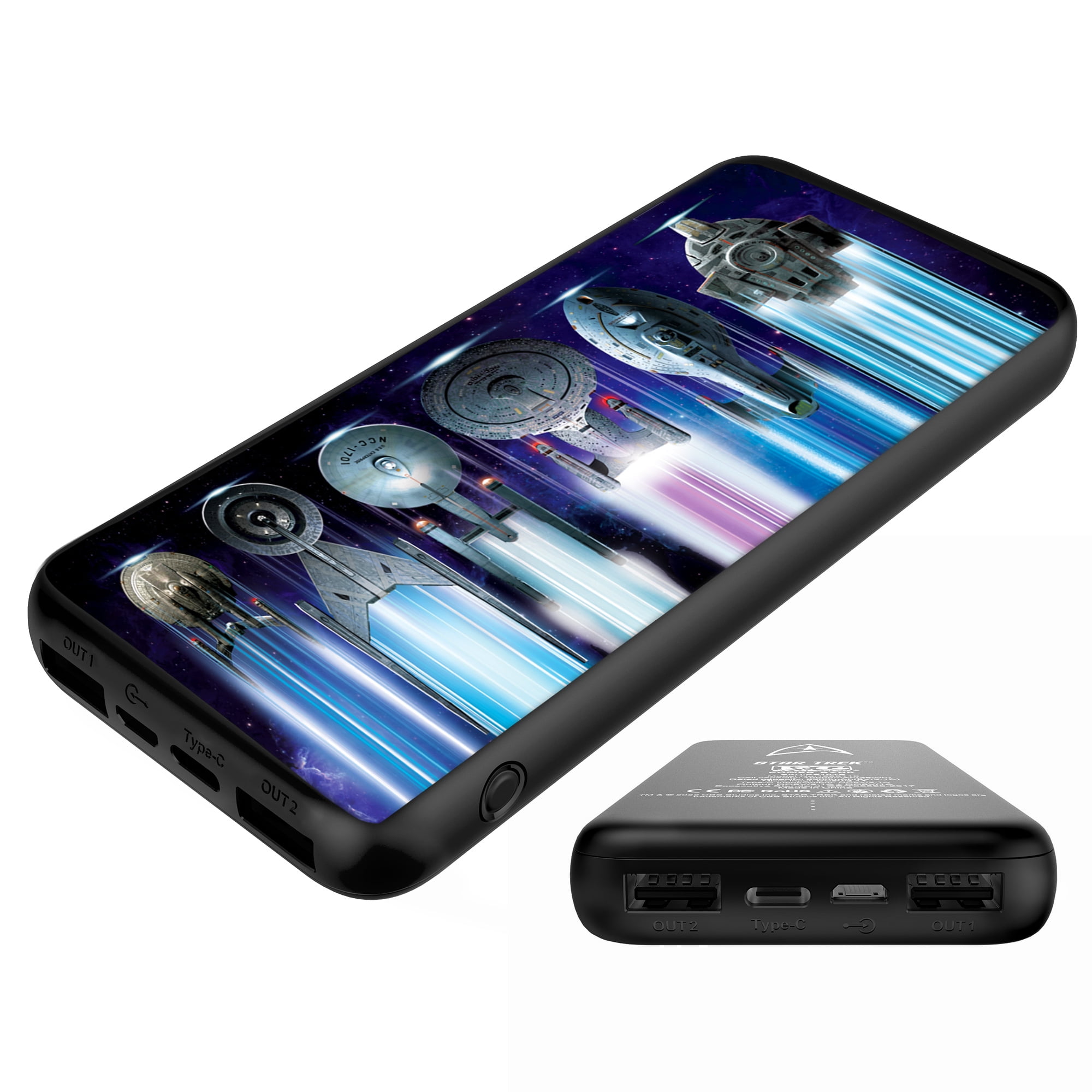 Star Trek Slim 10,000mAh Triple Charging Power Bank with Ships of the ...