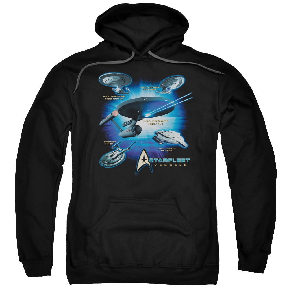 Star Trek Starfleet Vessels Adult Pullover Hoodie Sweatshirt Black ...