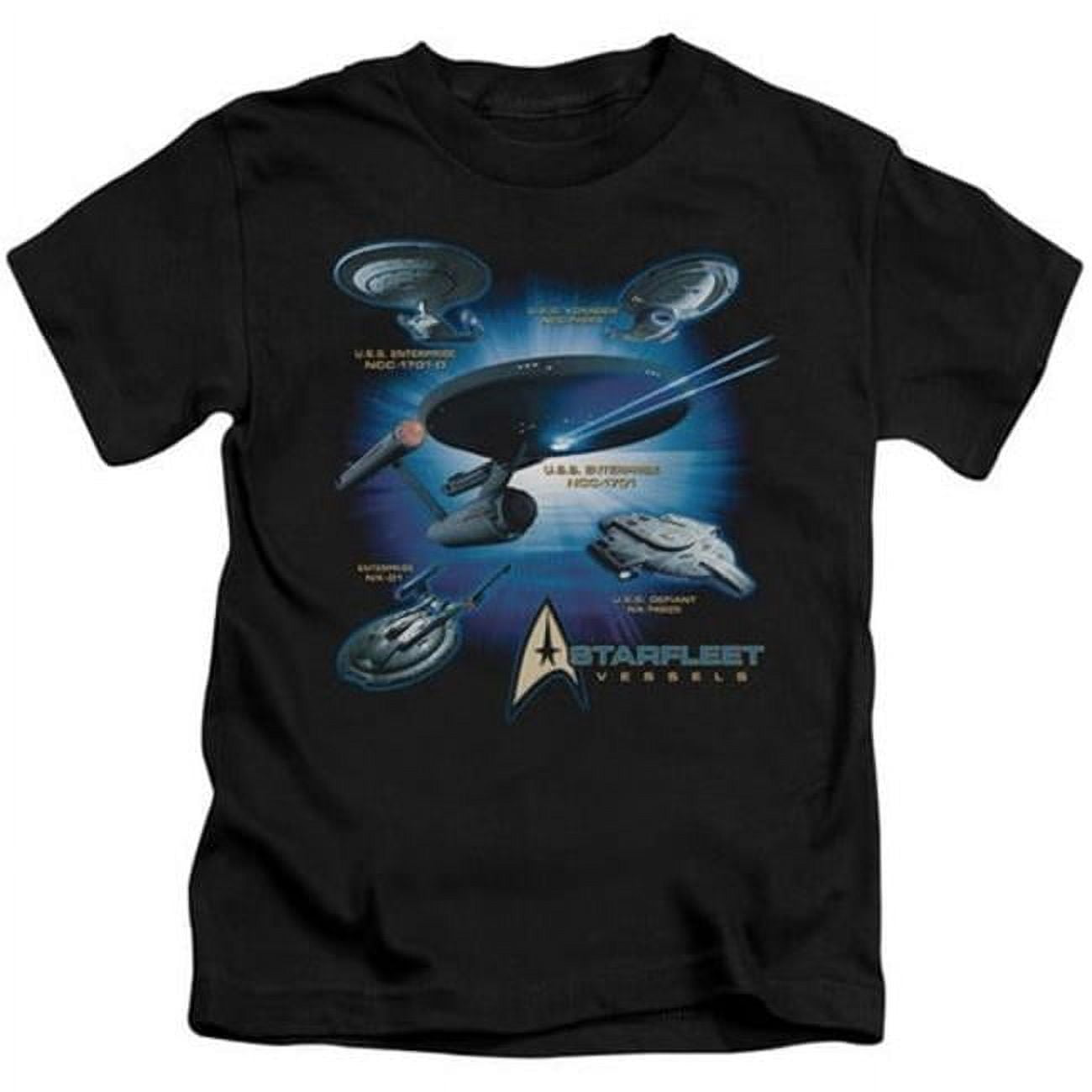 Star Trek Starfleet Vessels Youth 18/1 T-Shirt Black - Walmart.com