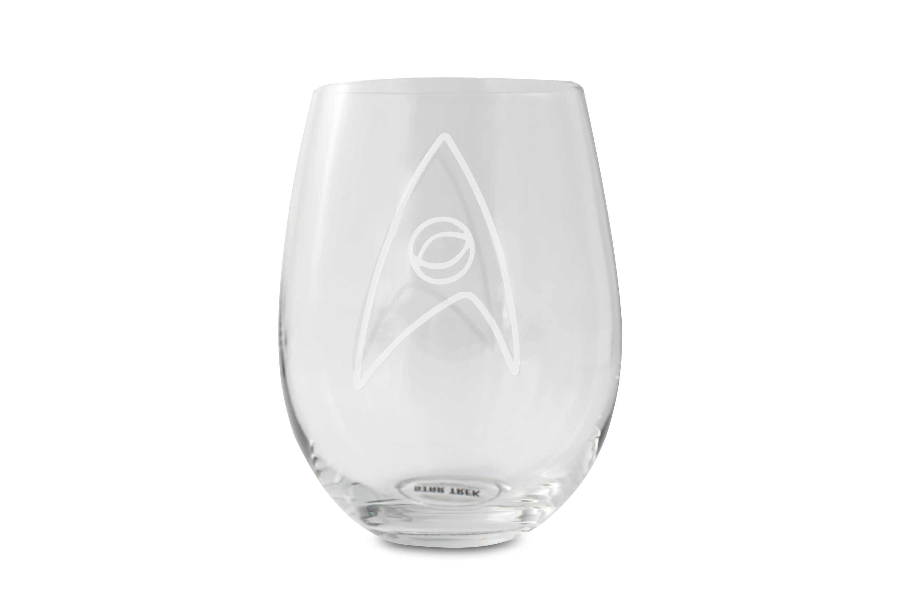 Star Trek Stemless Wine Glass Decorative Etched Sciences Emblem | Holds ...
