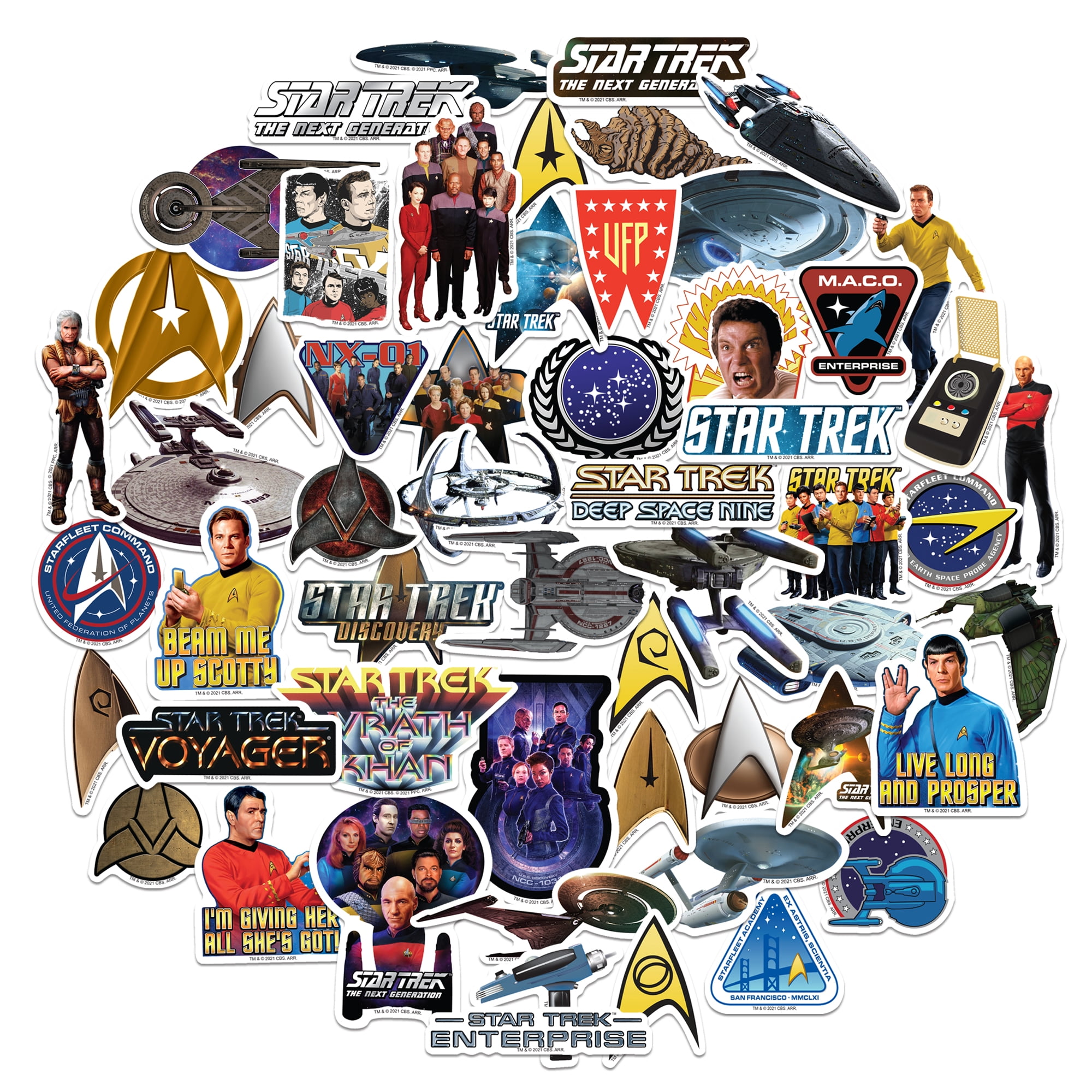Star Trek Sticker Pack Die Cut Vinyl Large Deluxe Stickers Variety Pack ...