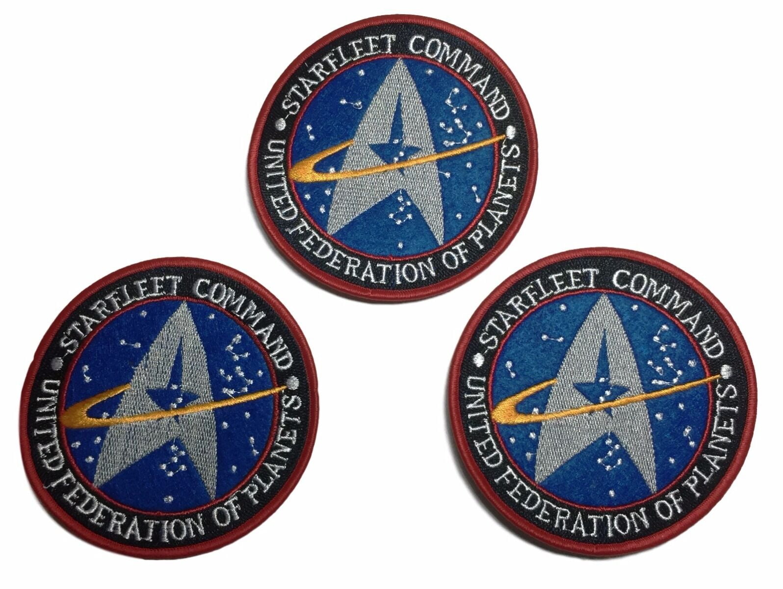 Star Trek TNG Starfleet Command UFP Embroidered Iron On Patch Set of 3 ...