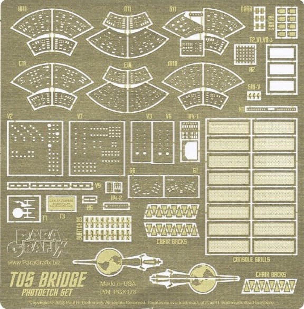 Star Trek - TOS Enterprise Bridge Photoetch Set - PGX178 ParaGrafix ...