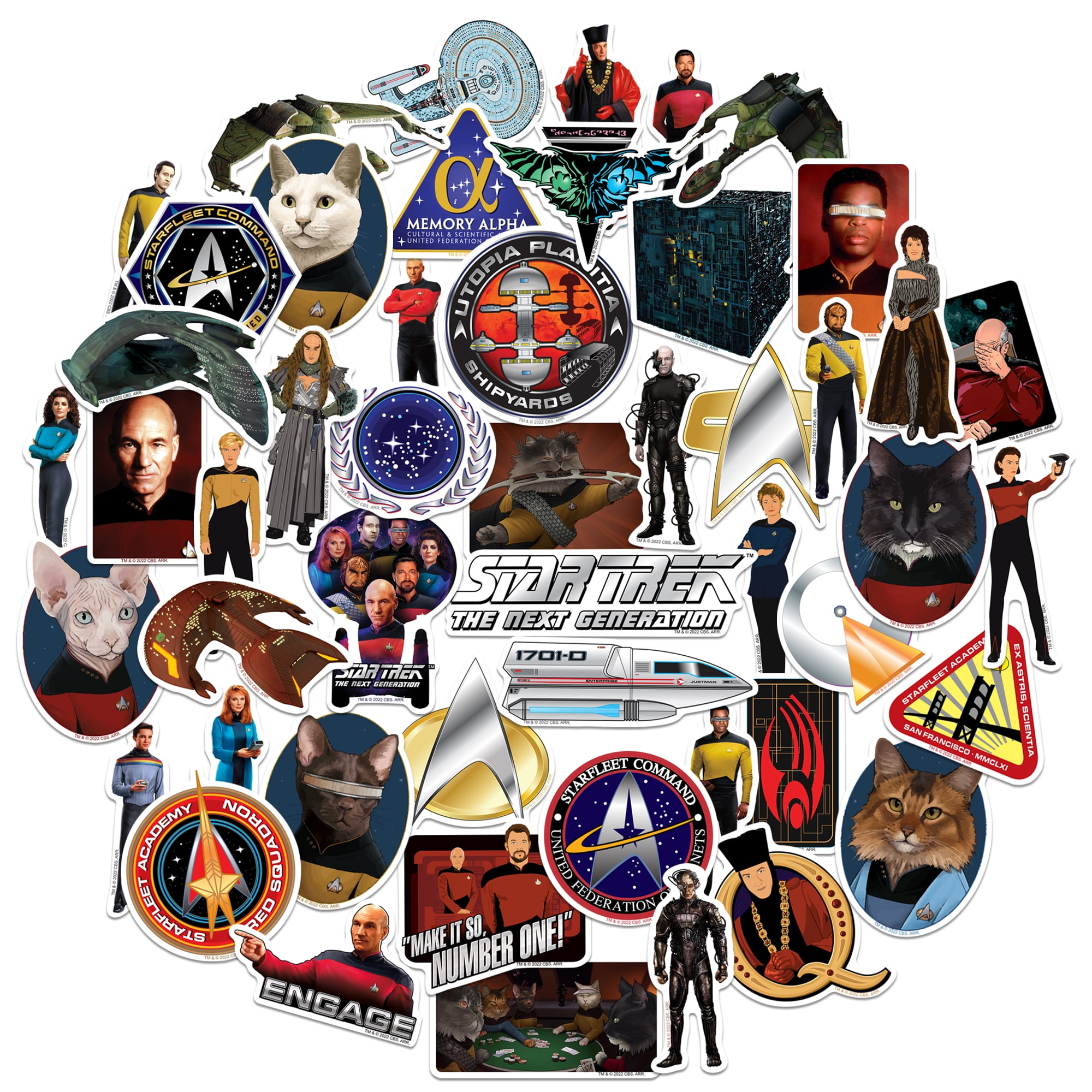Star Trek TNG Deluxe Decals - Vinyl Stickers Variety Pack for Laptop ...