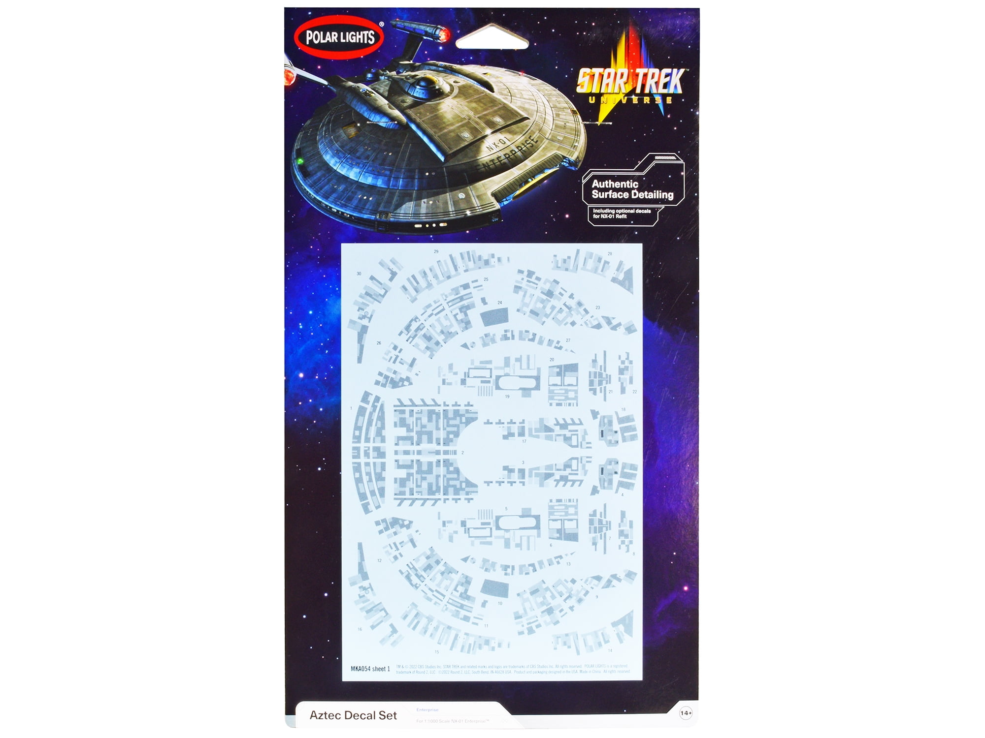 "Star Trek Universe" Aztec Decal Pack for NX-01 Enterprise Ship in 1/ ...