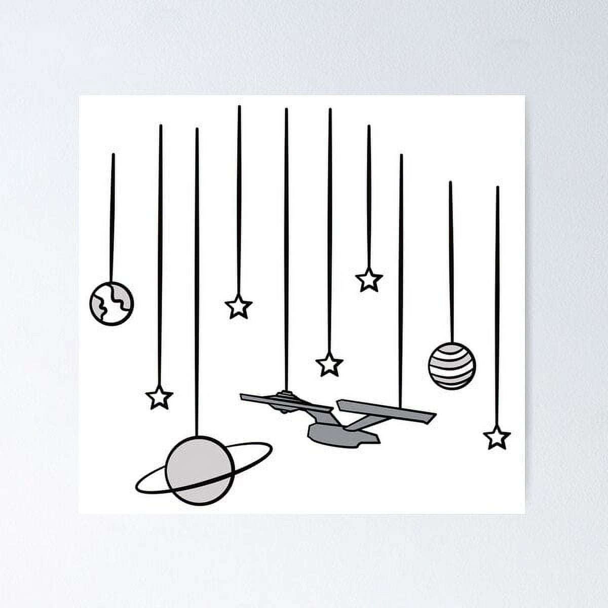 Star Trek Uss Enterprise Poster Wall Art, Modern Wall Decor For Living ...