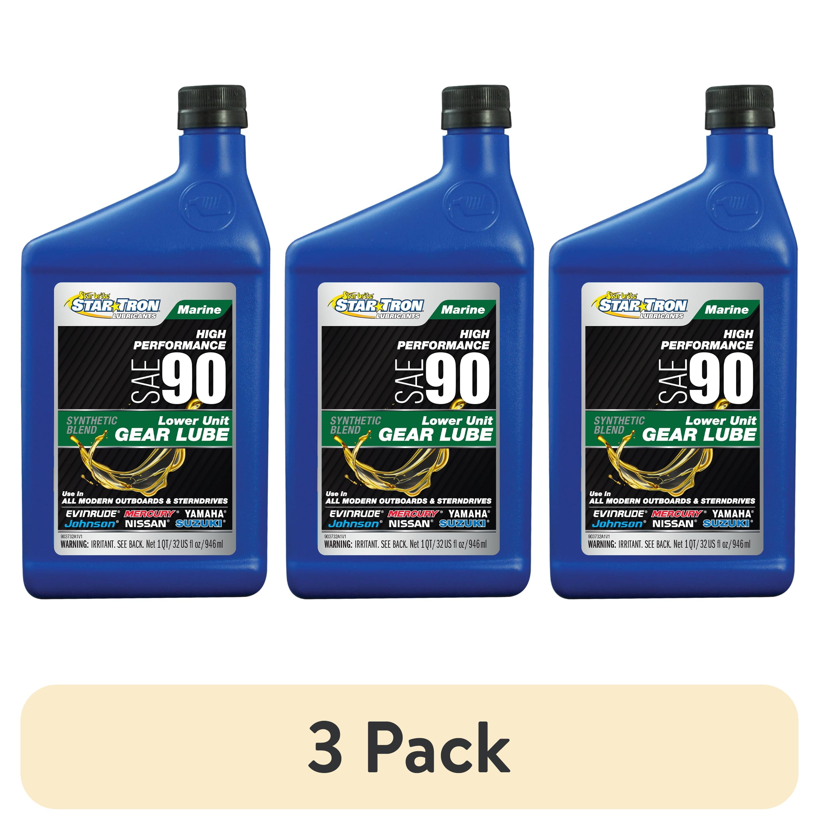 (3 pack) Star Tron Marine High Performance SAE 90 Gear Lube, Synthetic ...
