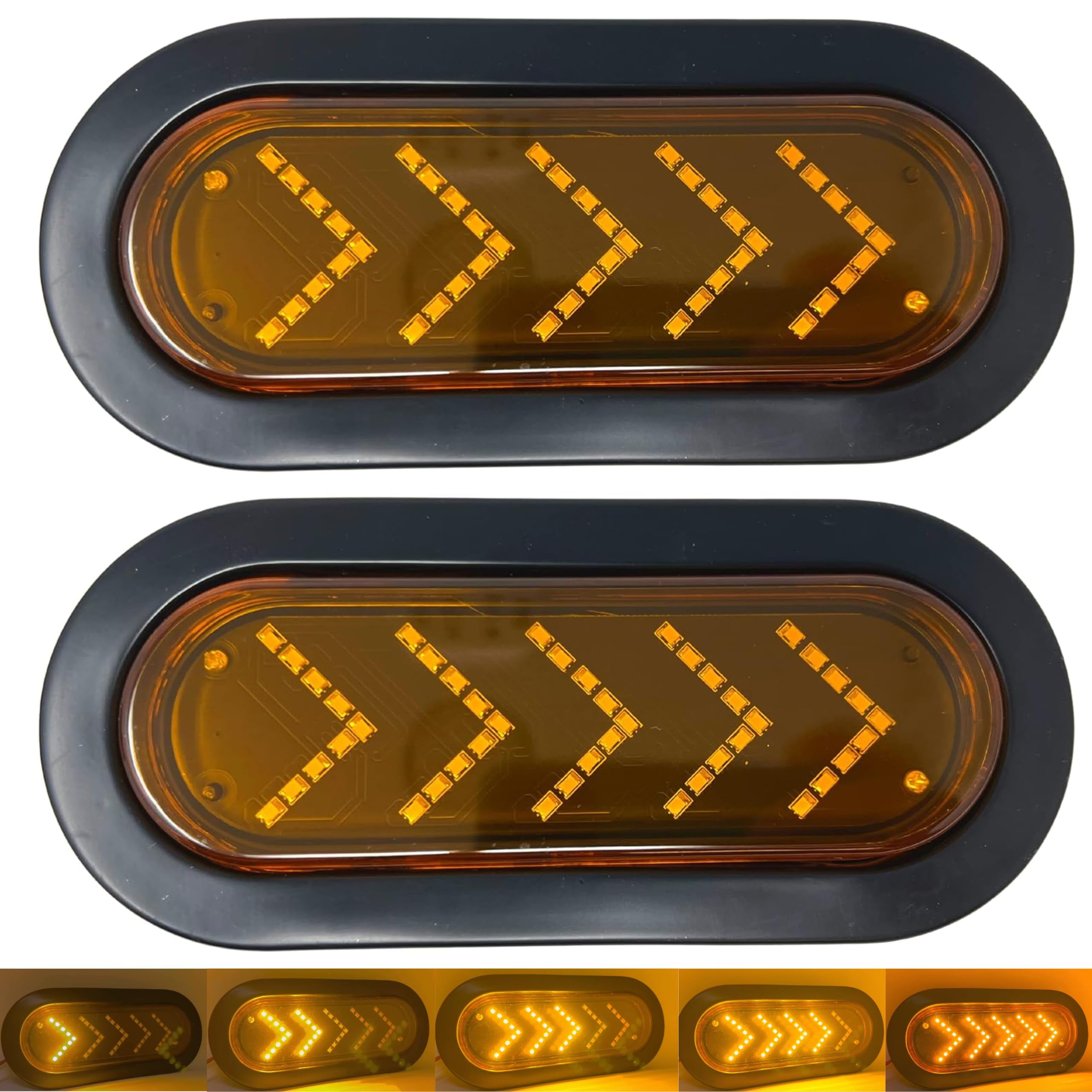 All Star Truck Parts RRF12 6 Inch Amber 45 LED Sequential Arrow ...