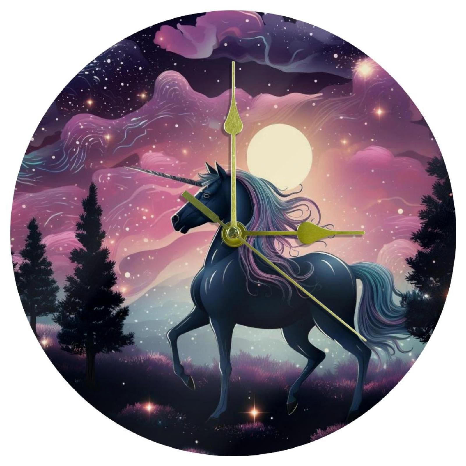 Star Unicorns Acrylic Circular Wall Clock - Elegant Timepiece for Home ...
