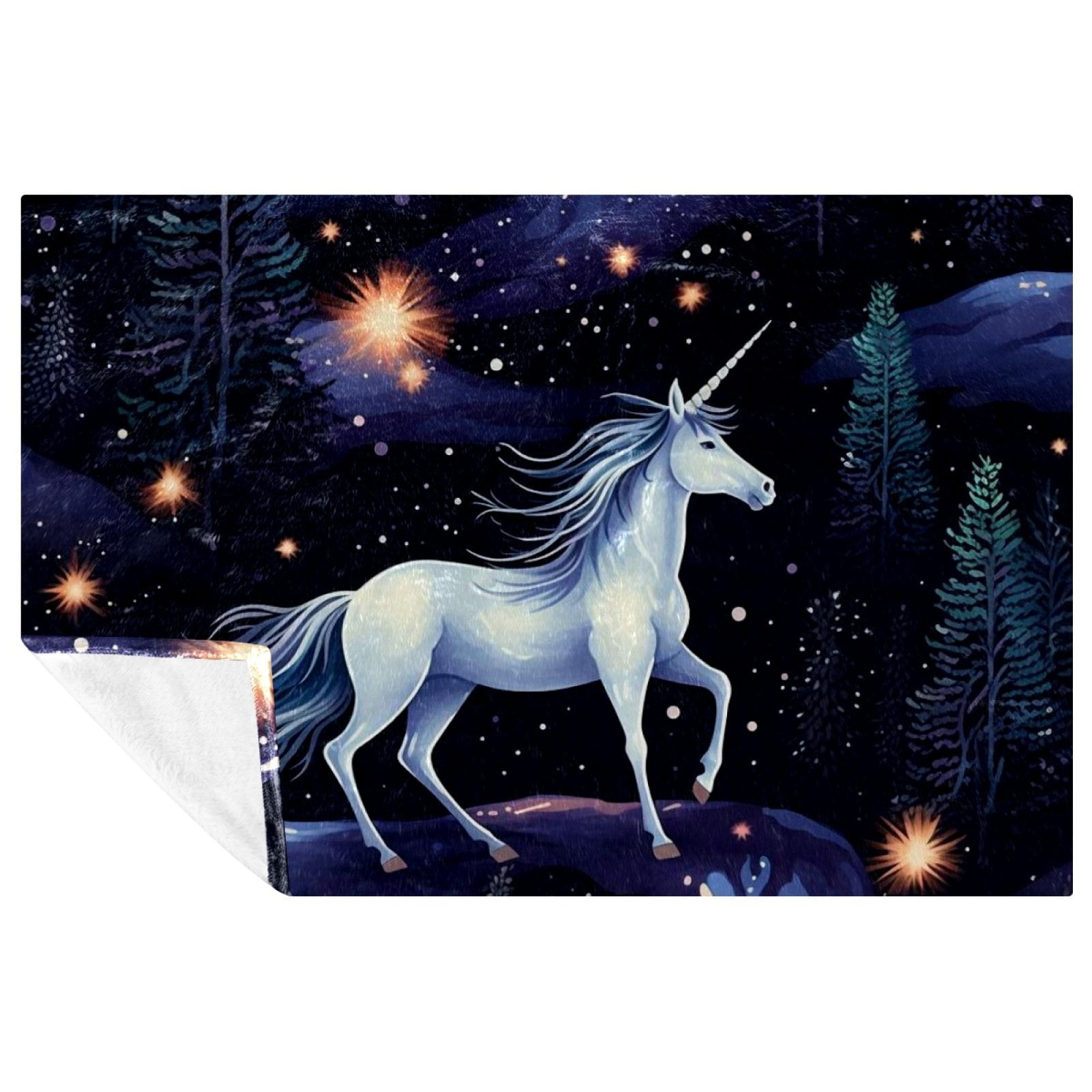 Star Unicorns Cozy Microfiber Throw Blanket - Soft, Warm, Printed ...