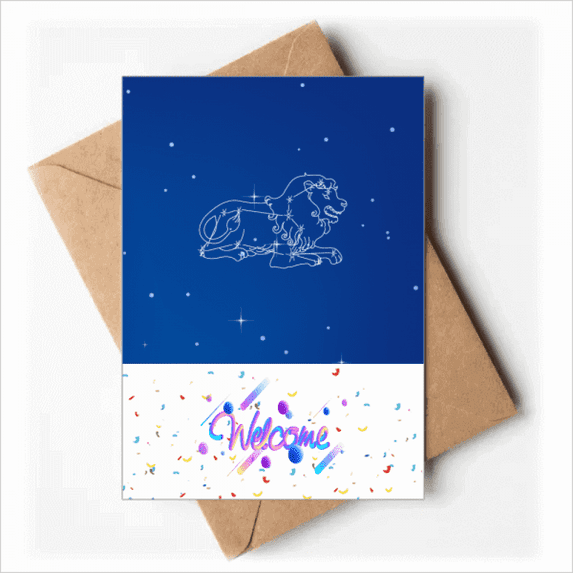 Star Universe Leo Constellation Pattern Welcome Back Greeting Cards ...