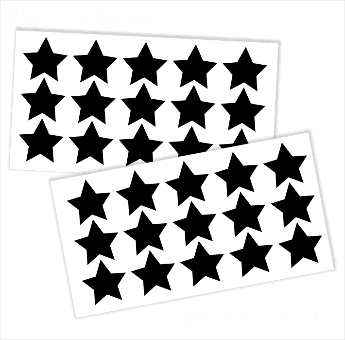 Star Vinyl Stickers for Home Decor 2-Inch Peel-N-Stick, Black, 30-Piece ...