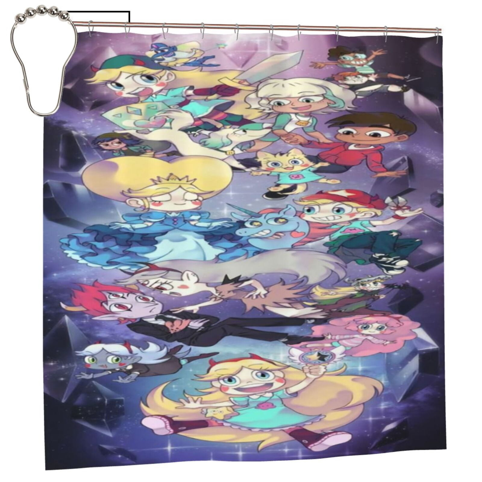 Star Vs The Forces Of Evil Cartoon Shower Curtain 72" X 72" Anime ...