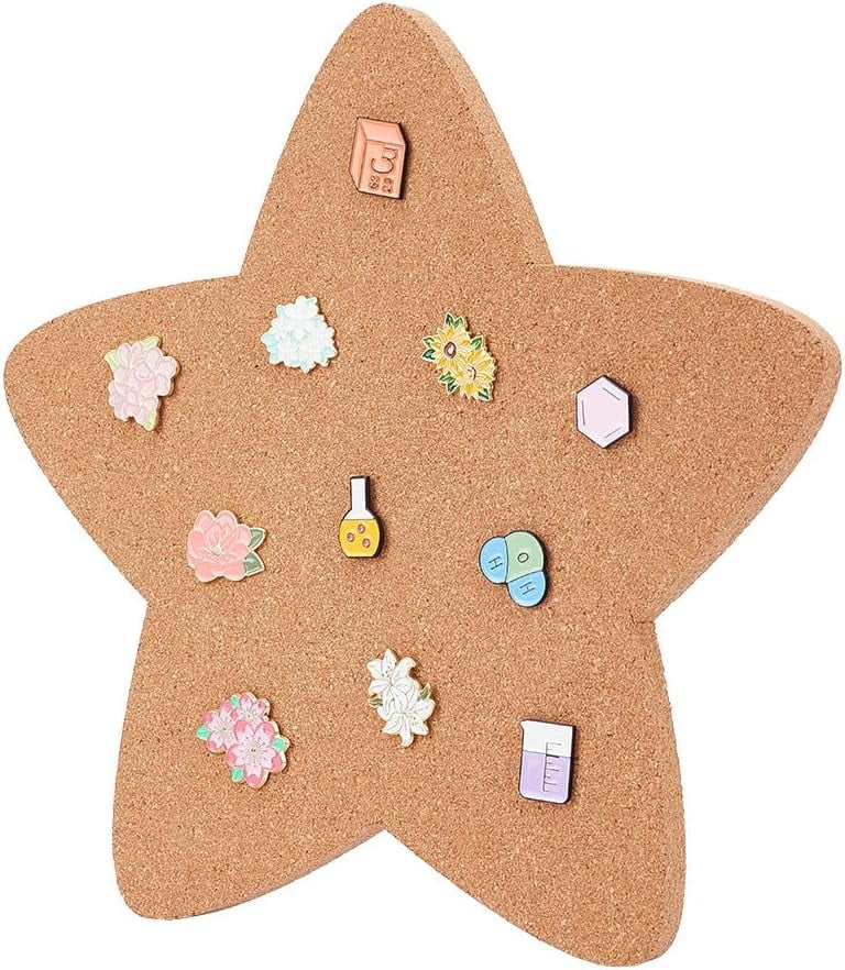 Star Wall Mounted Brooch Jewelry Display Cork Tray Wooden Enamel Pins ...