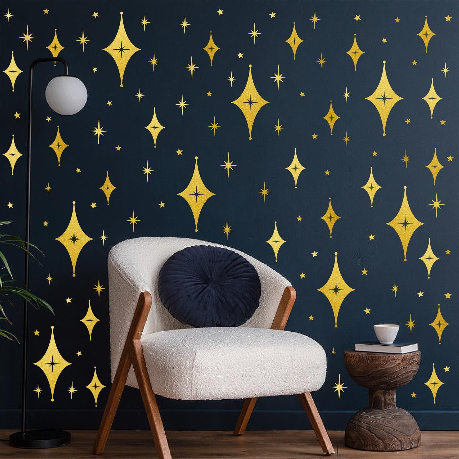 Star Wall Stickers Gold Starburst Wall ATT1Decals Peel and Stick Mid ...