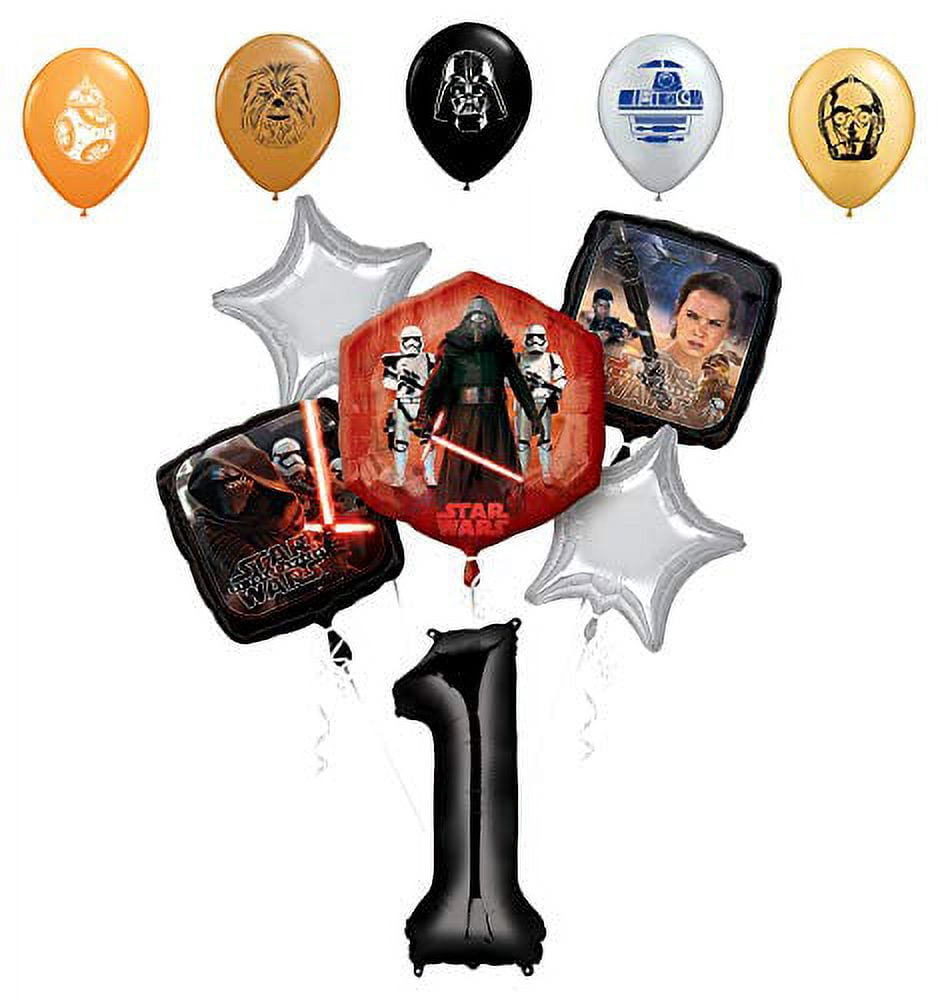 Star Wars 1st Birthday Party Supplies Foil Balloon Bouquet Decorations ...