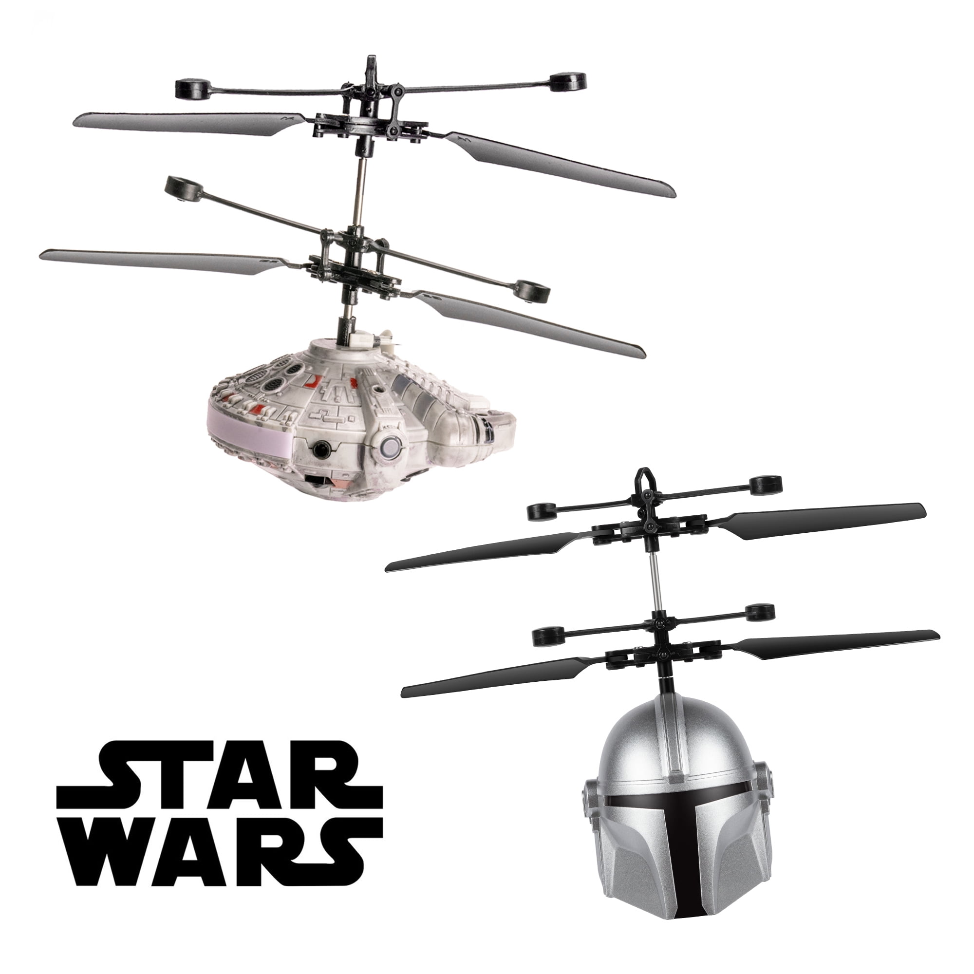 Star Wars 2-Pack Flying Figure Helicopter - Mandalorian & Millennium ...