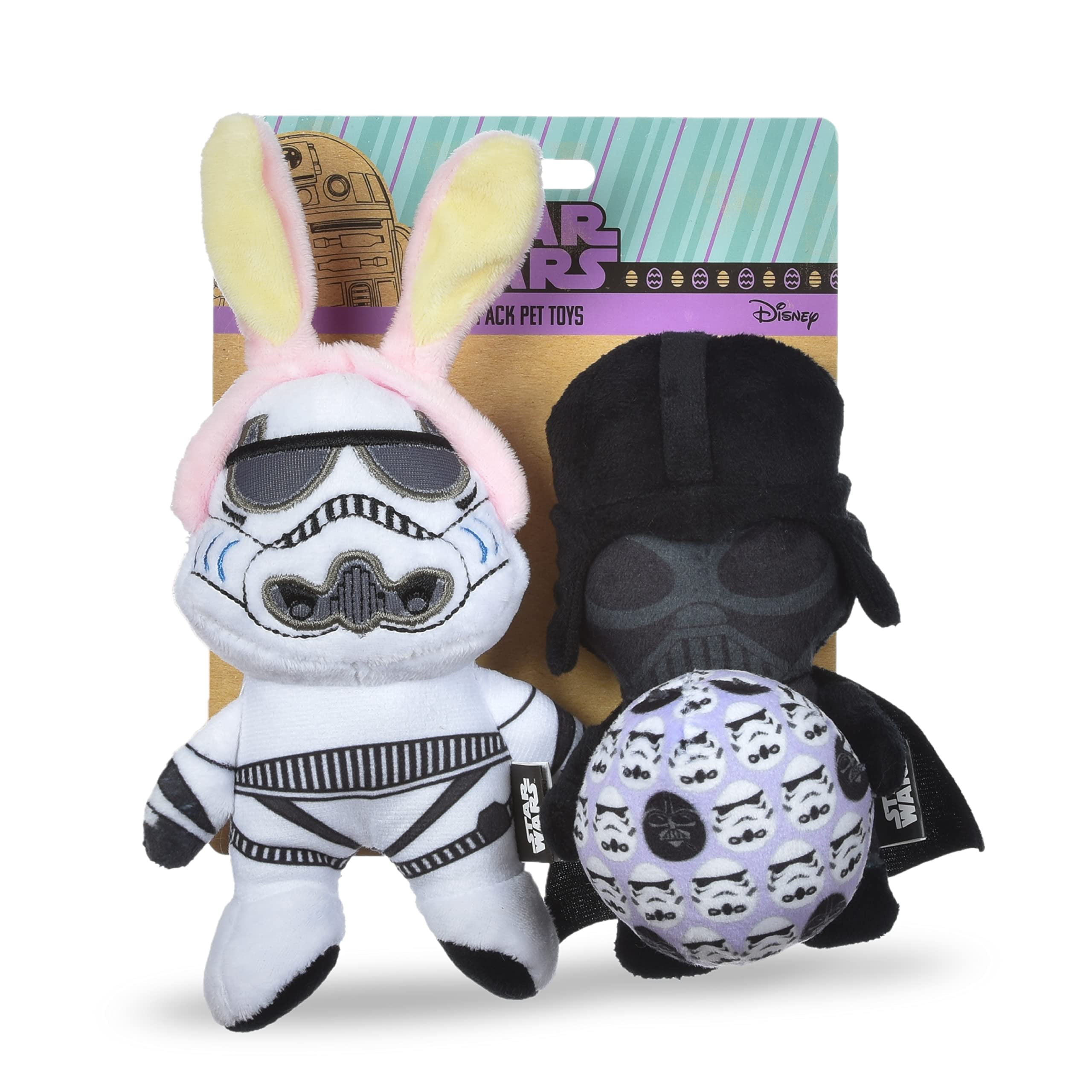 Star Wars 2PC Easter 6" Stormtrooper & Darth Vader Squeaker Pet Toys ...