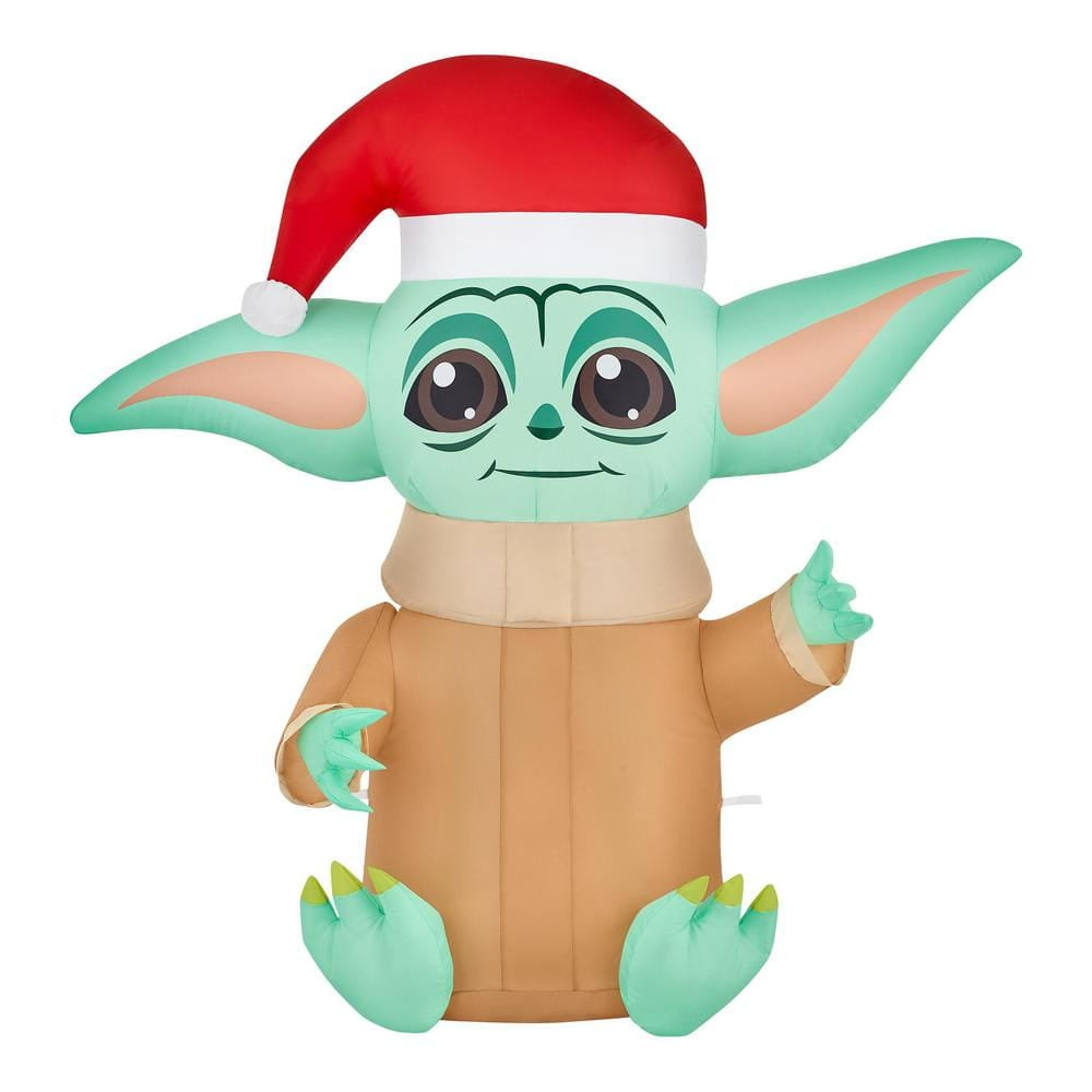 Star Wars 3.5-FT Sitting Grogu with Santa Hat Christmas Inflatable ...