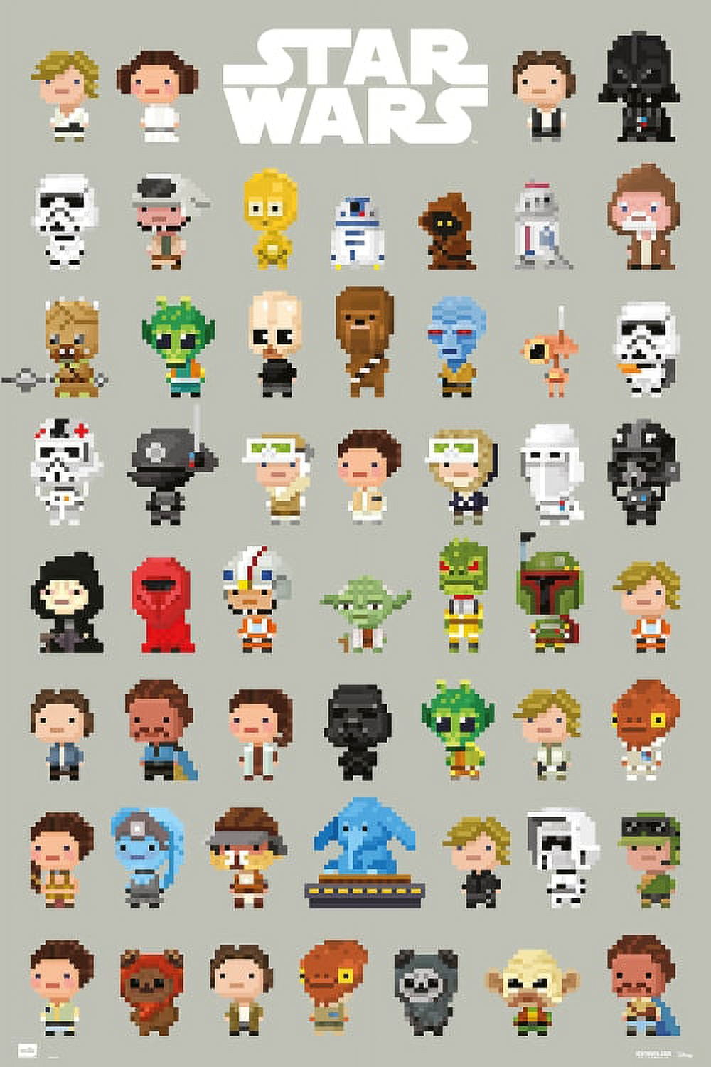 Star Wars 8-Bit Characters Poster (24 x 36) - Walmart.com