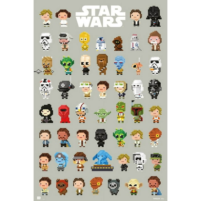 Star Wars 8-Bit Characters Poster (24 x 36) - Walmart.com