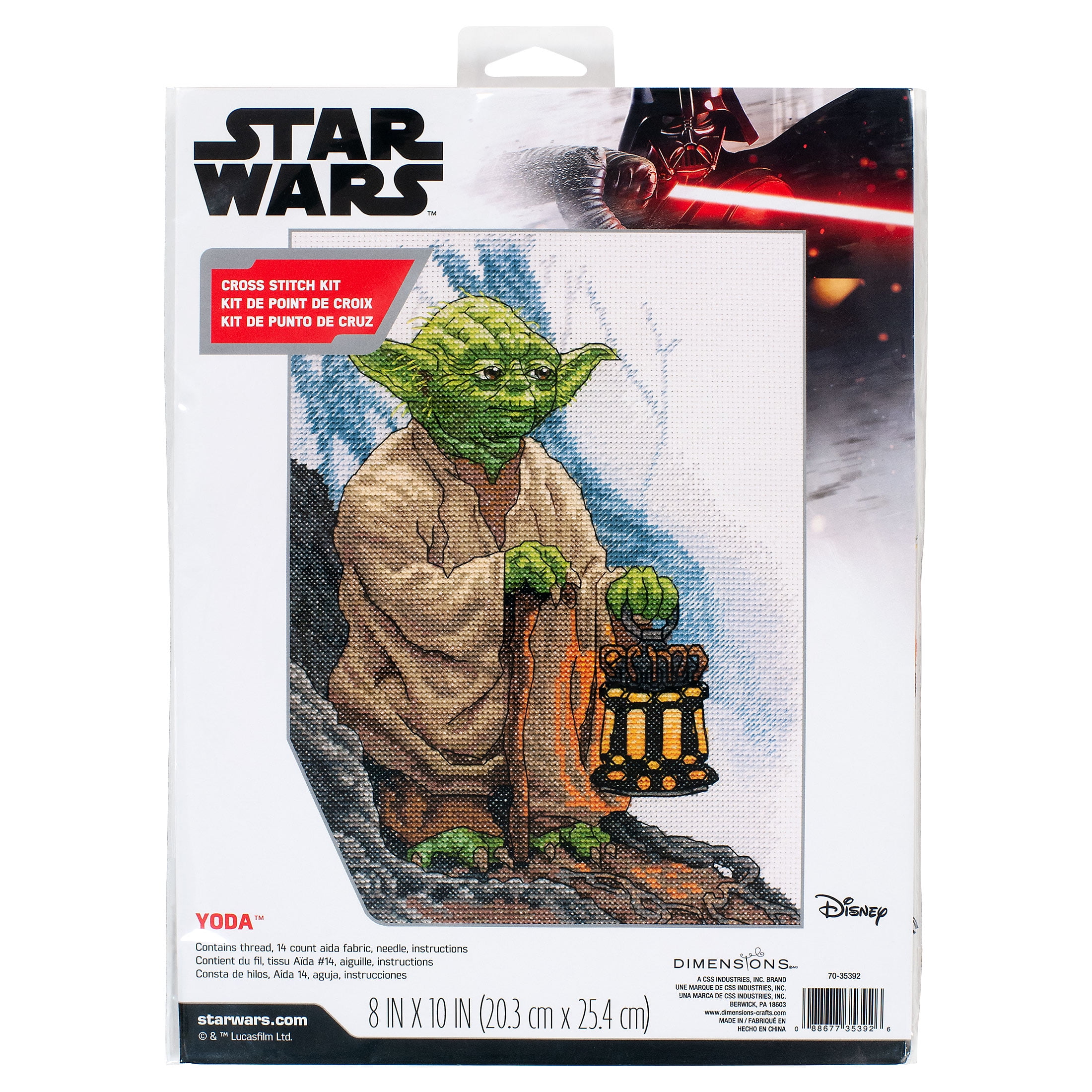 Star Wars™ 8" x 10" Yoda Counted Cross Stitch Kit by Dimensions, Multi ...