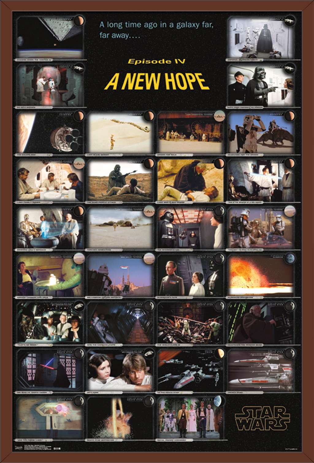 Star Wars: A New Hope - Frames Wall Poster, 22.375" x 34", Framed ...
