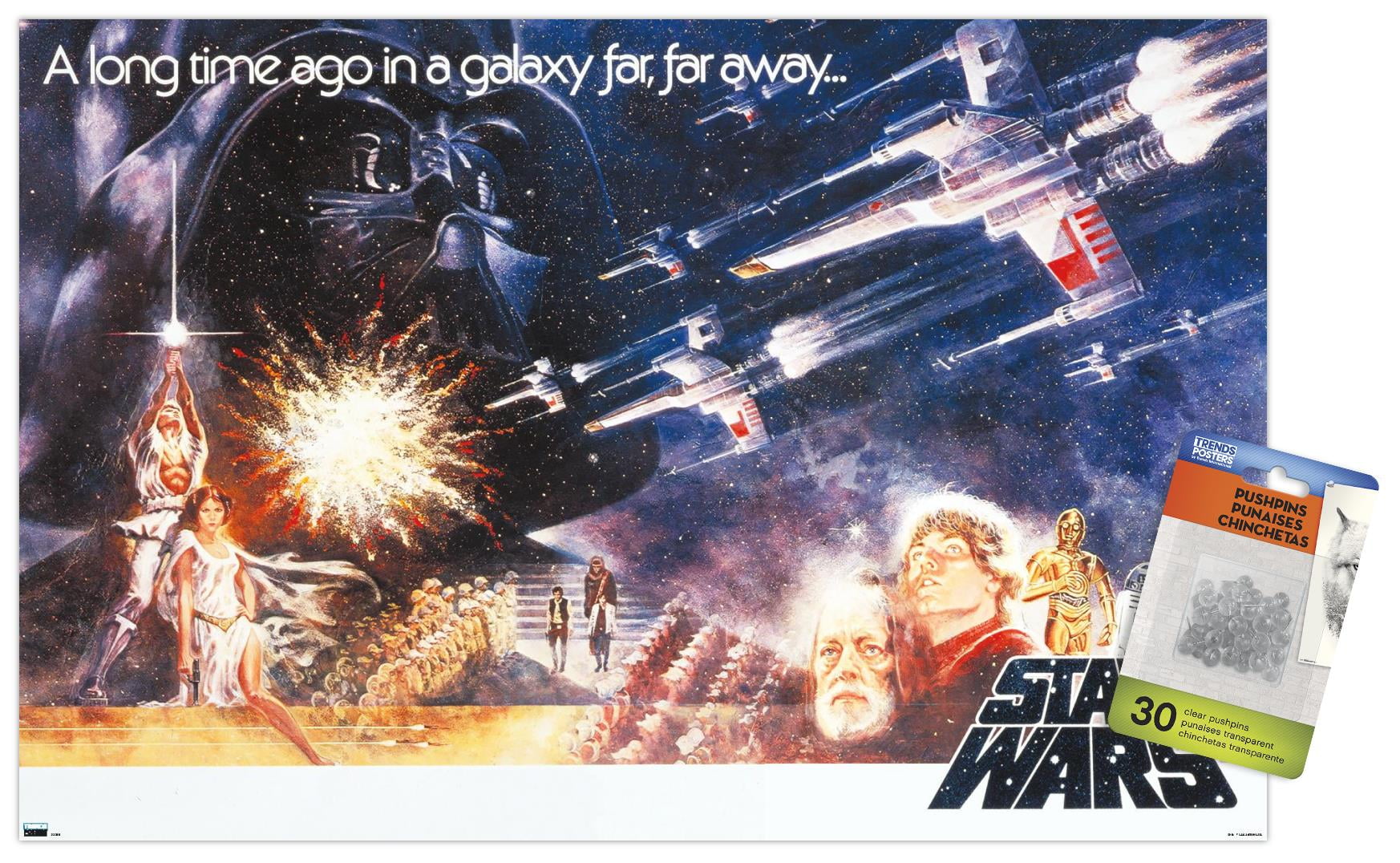 Star Wars: A New Hope - Horizontal One Sheet Wall Poster with Push Pins ...