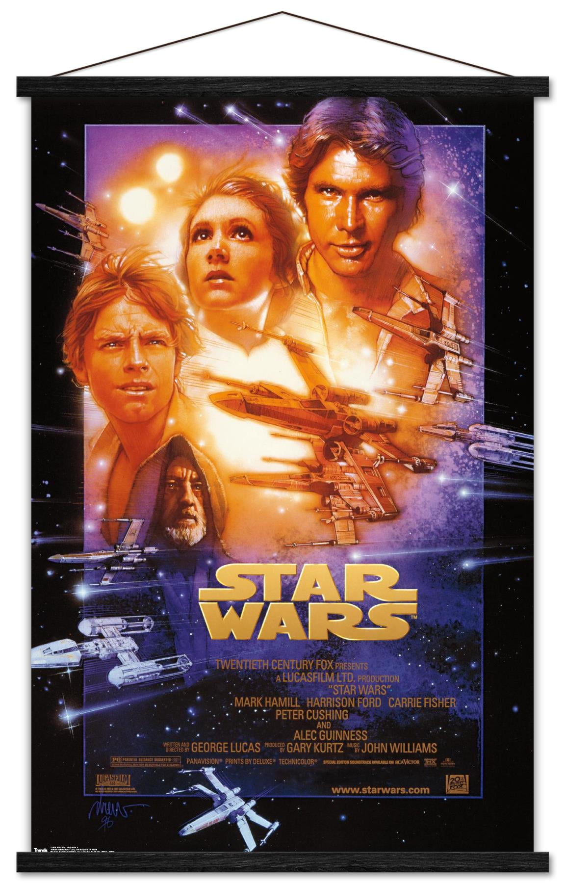 Star Wars: A New Hope - One Sheet Wall Poster with Wooden Magnetic ...