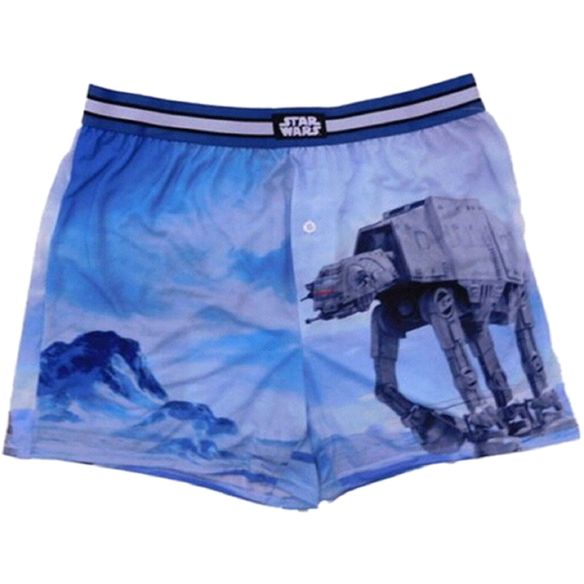 Star Wars AT-AT (All Terrain Armored Transport) Walker Men's Blue Boxer ...